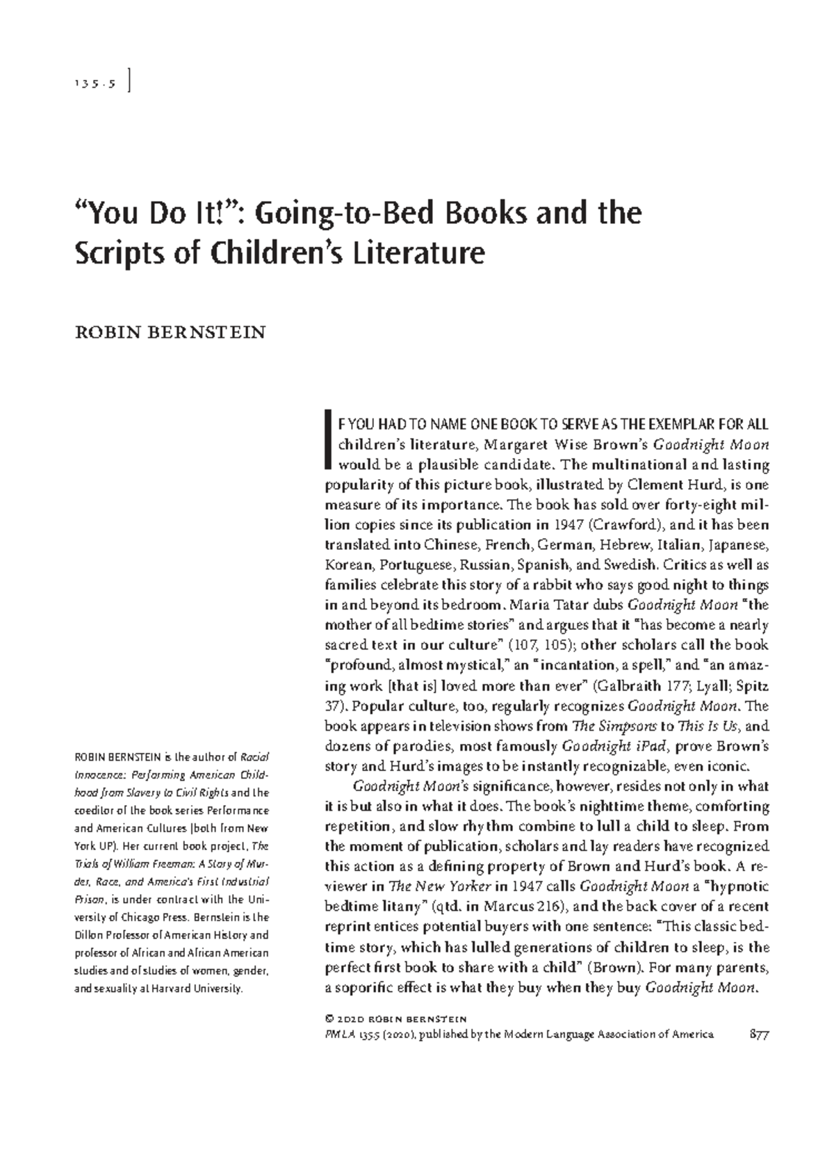 Going-to-Bed Books: Scripts in Children's Literature Analysis (ENG 202 ...