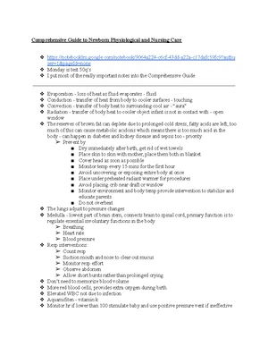 Newborn Care - Study Notes & Assignments - Studocu