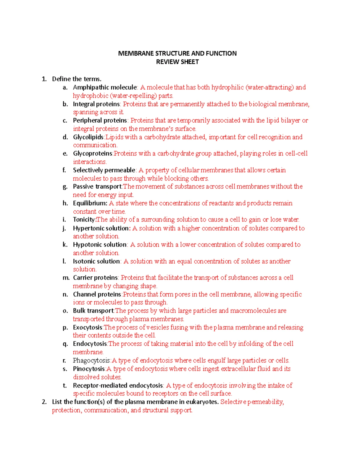 Metabolism Overview and Key Concepts Review Sheet - Studocu
