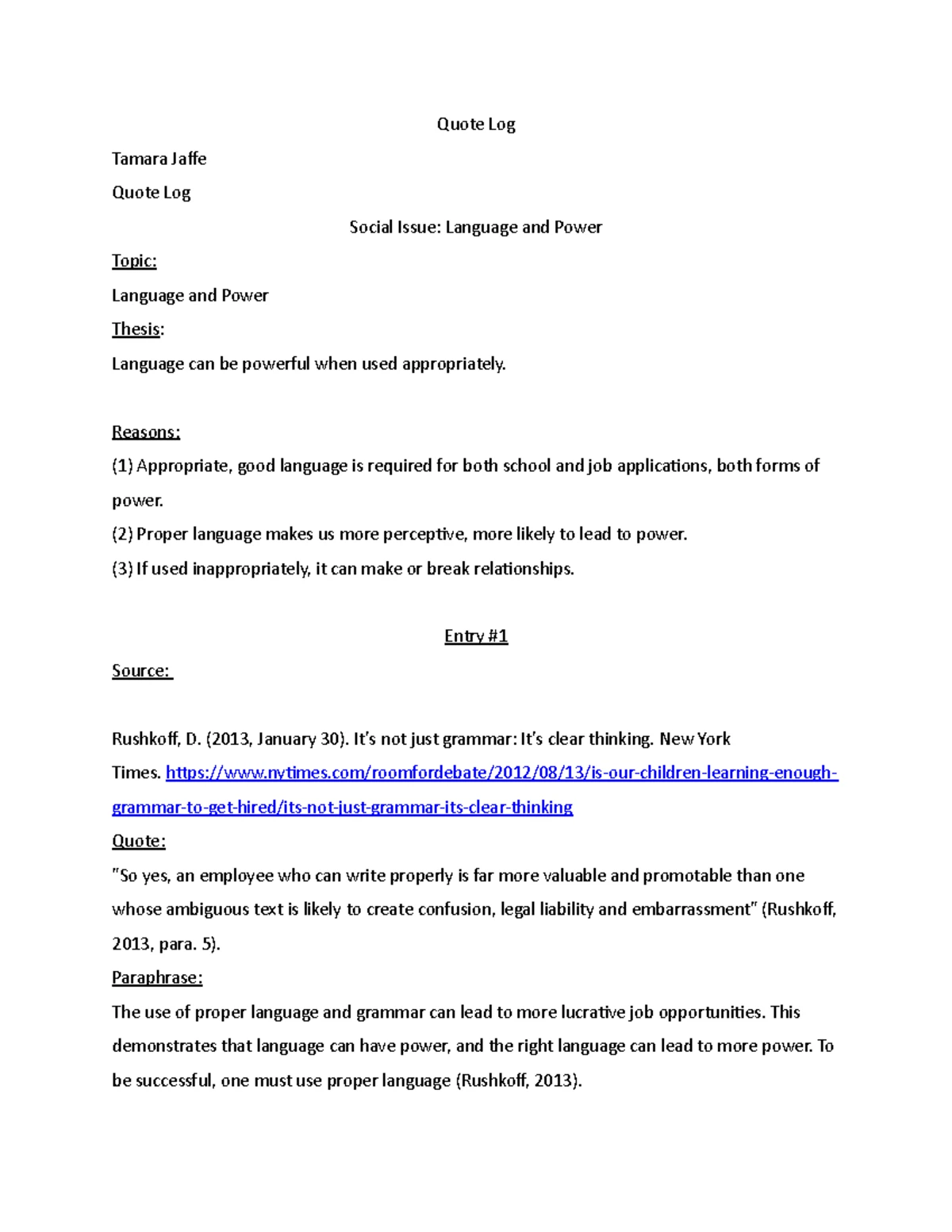 WRTG 111 Quote Log: The Interconnection of Health and Wealth - Studocu