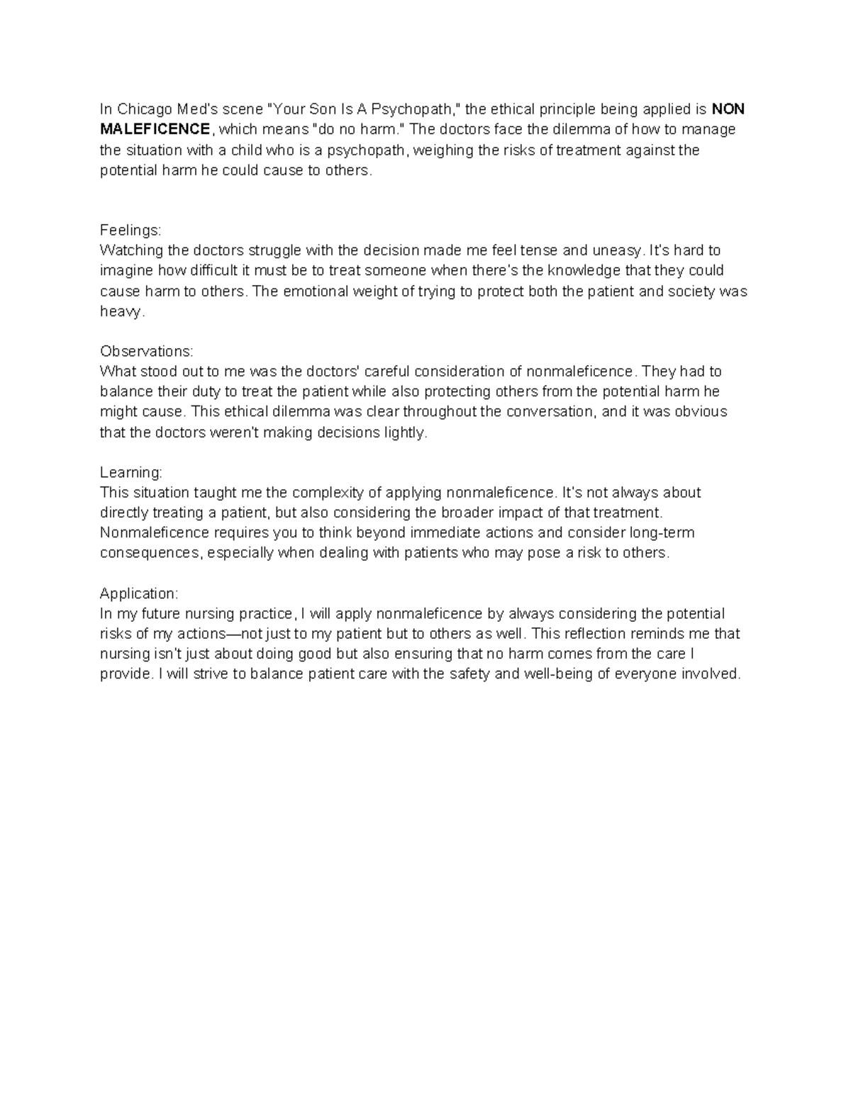 Folder 6 - Lecture on Nonmaleficence in Ethical Dilemmas in Nursing ...