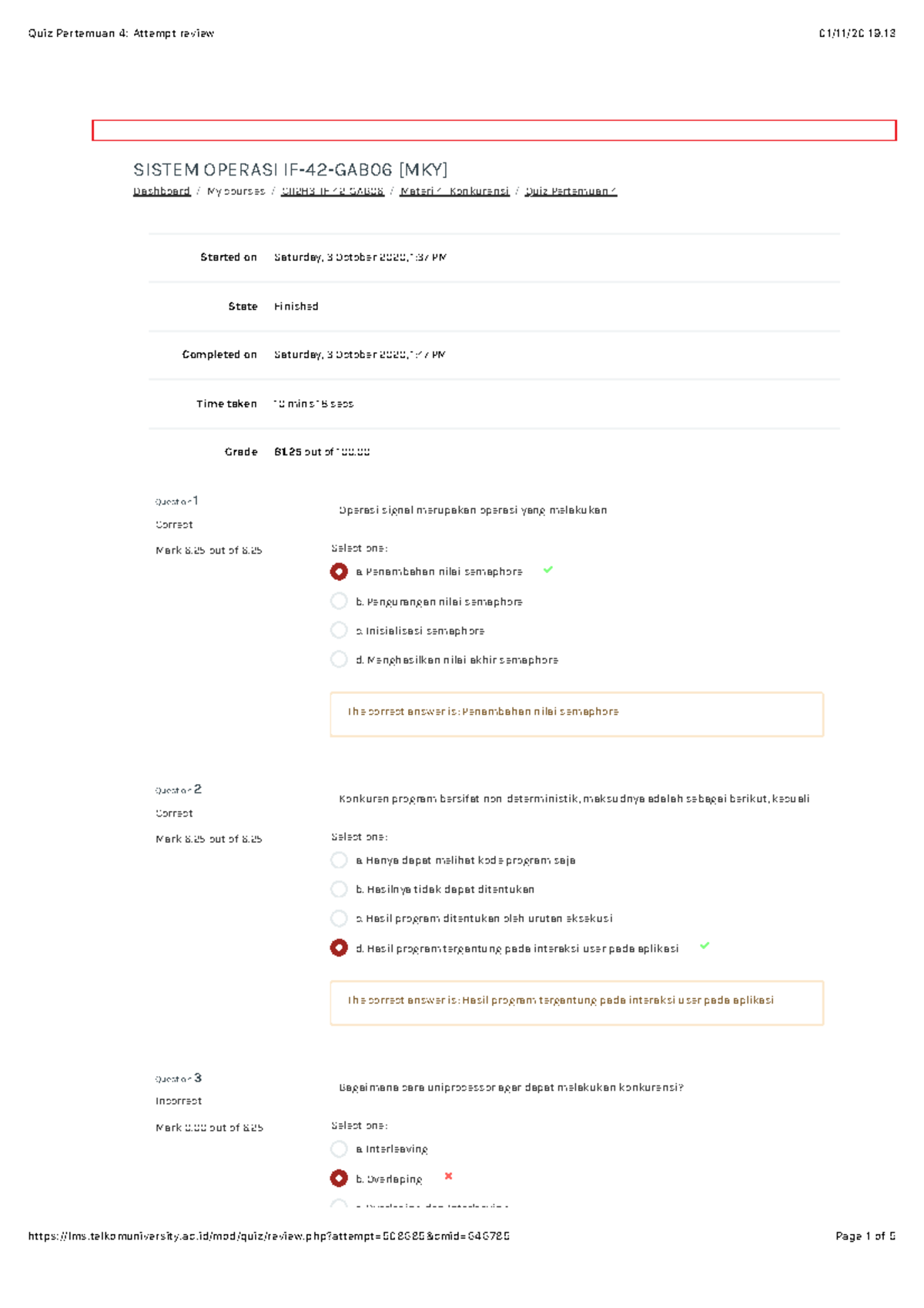 Quiz Pertemuan 4 Attempt review Sistem Operasi - SISTEM OPERASI IF-42 ...