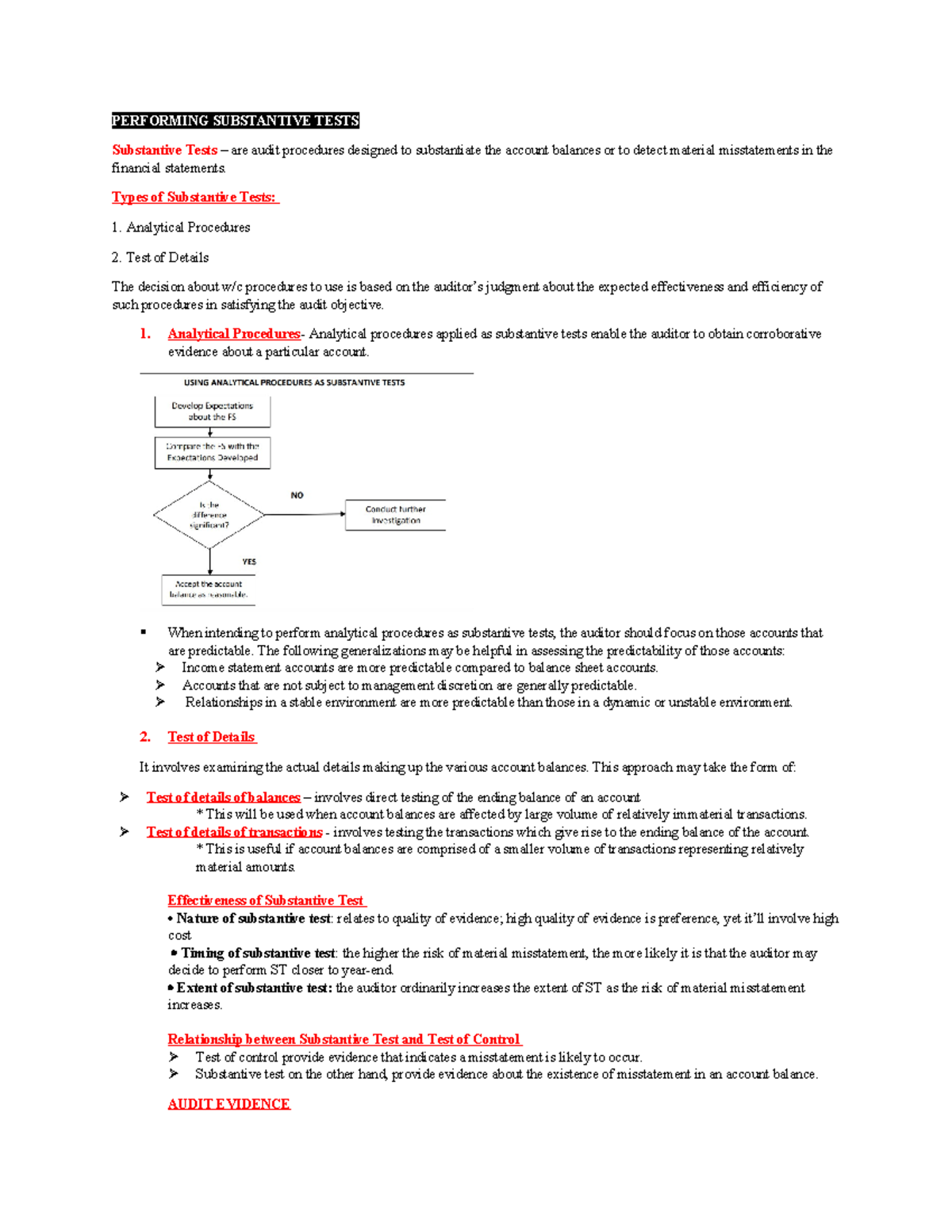 Substantive Testing Procedures in Auditing: Key Concepts and Types ...