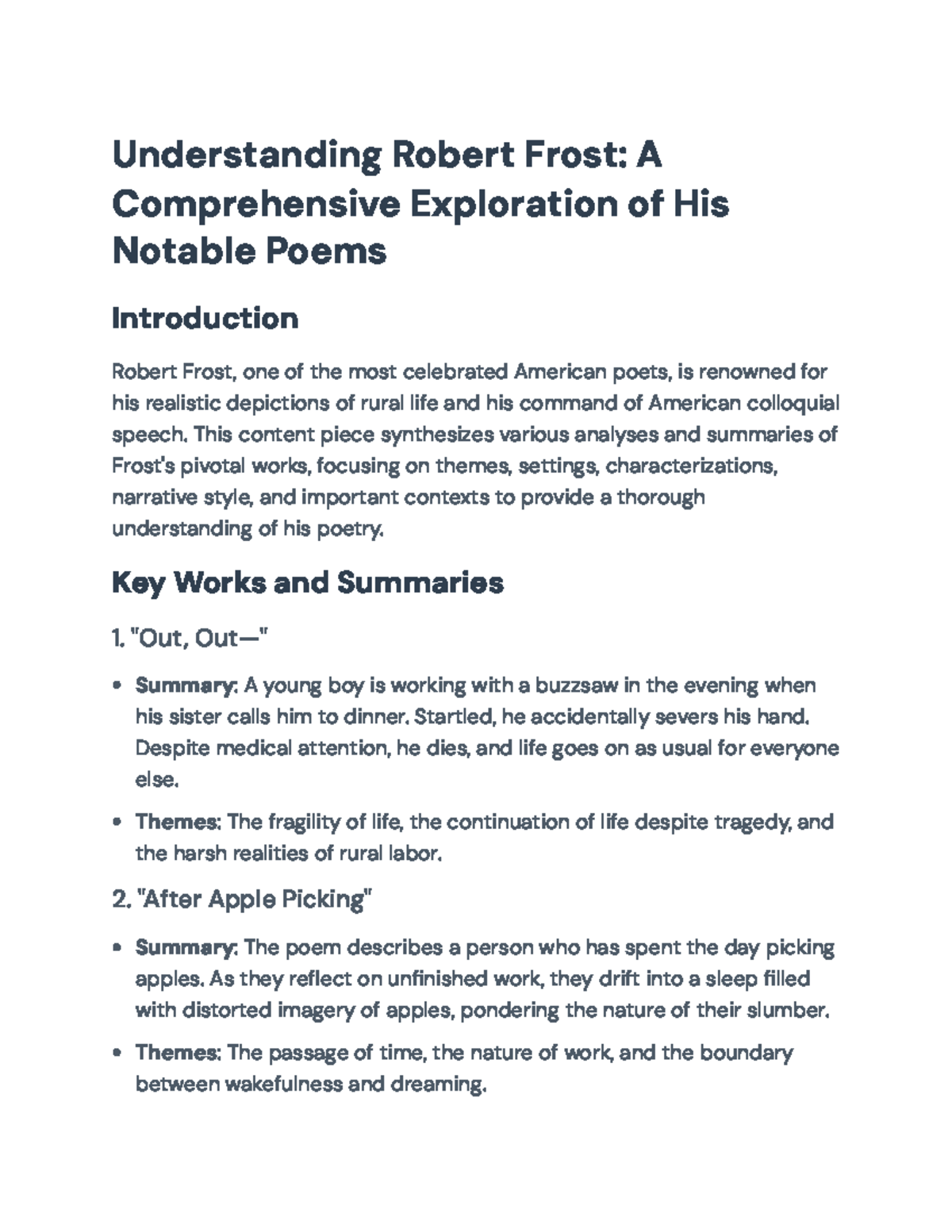 Understanding Robert Frost: Themes and Literary Analysis of His Poetry ...