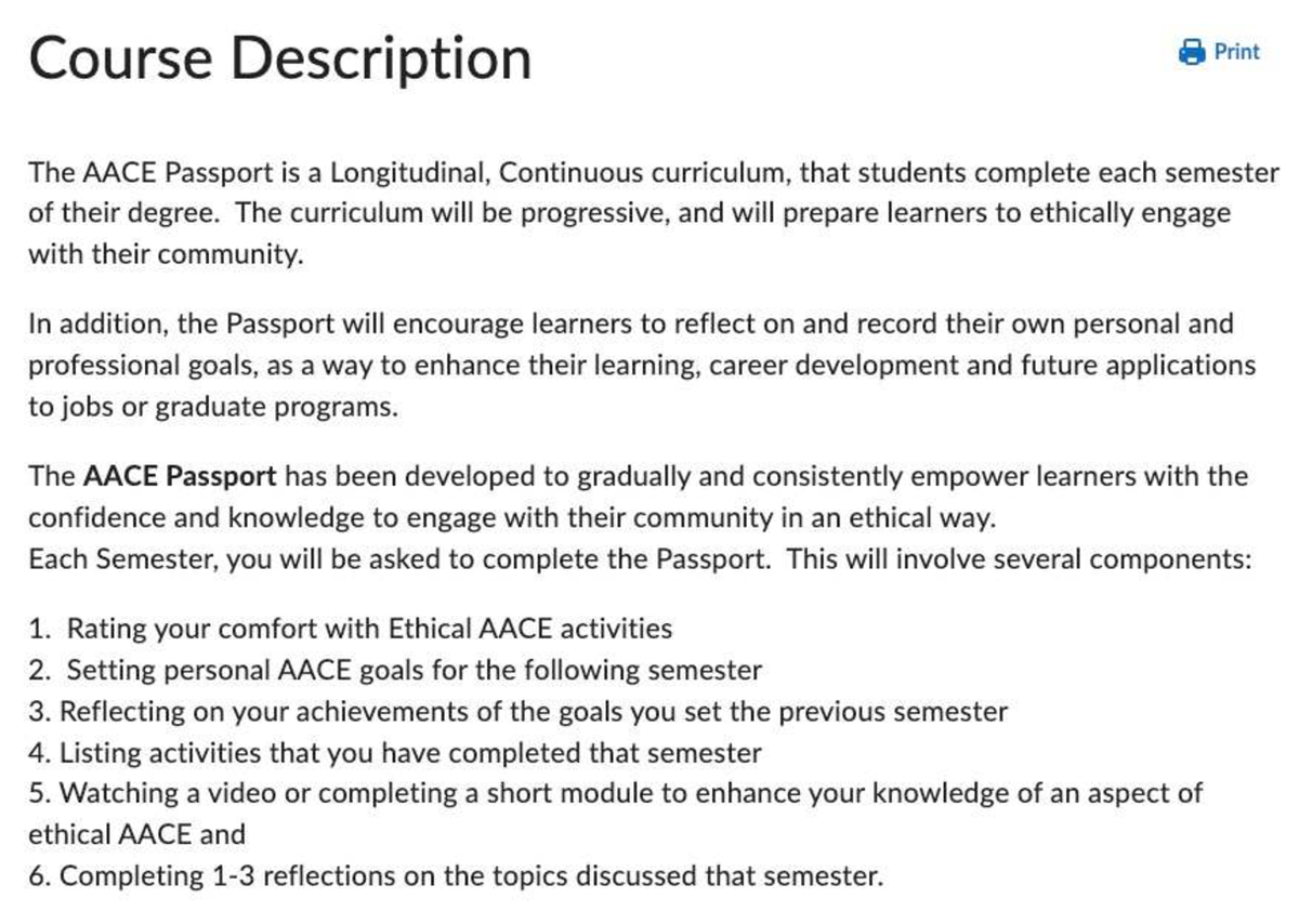 BHSc AACE Passport Curriculum Overview and Requirements - Studocu