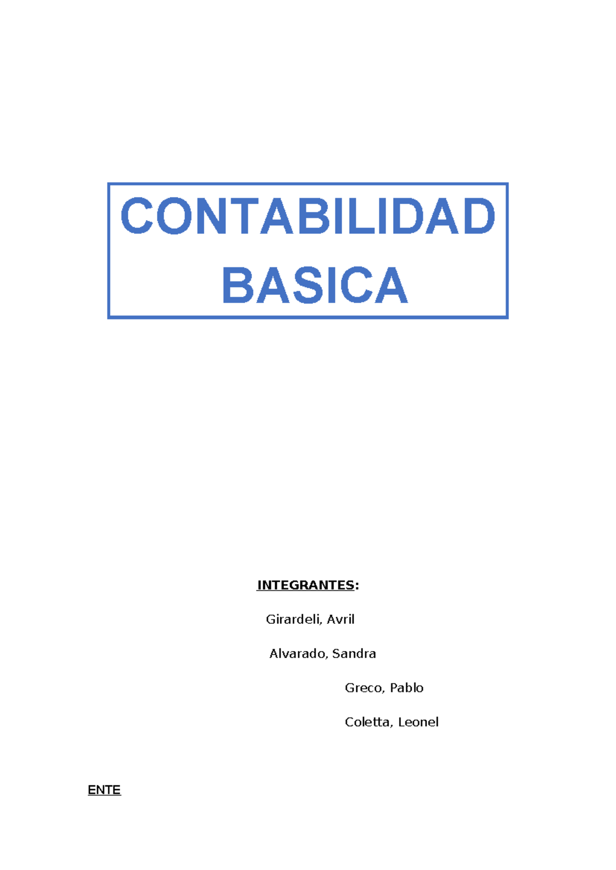 CONTABILIDAD BASICA: ENTE, HACIENDA, ACTIVO, PASIVO Y PATRIMONIO NETO ...
