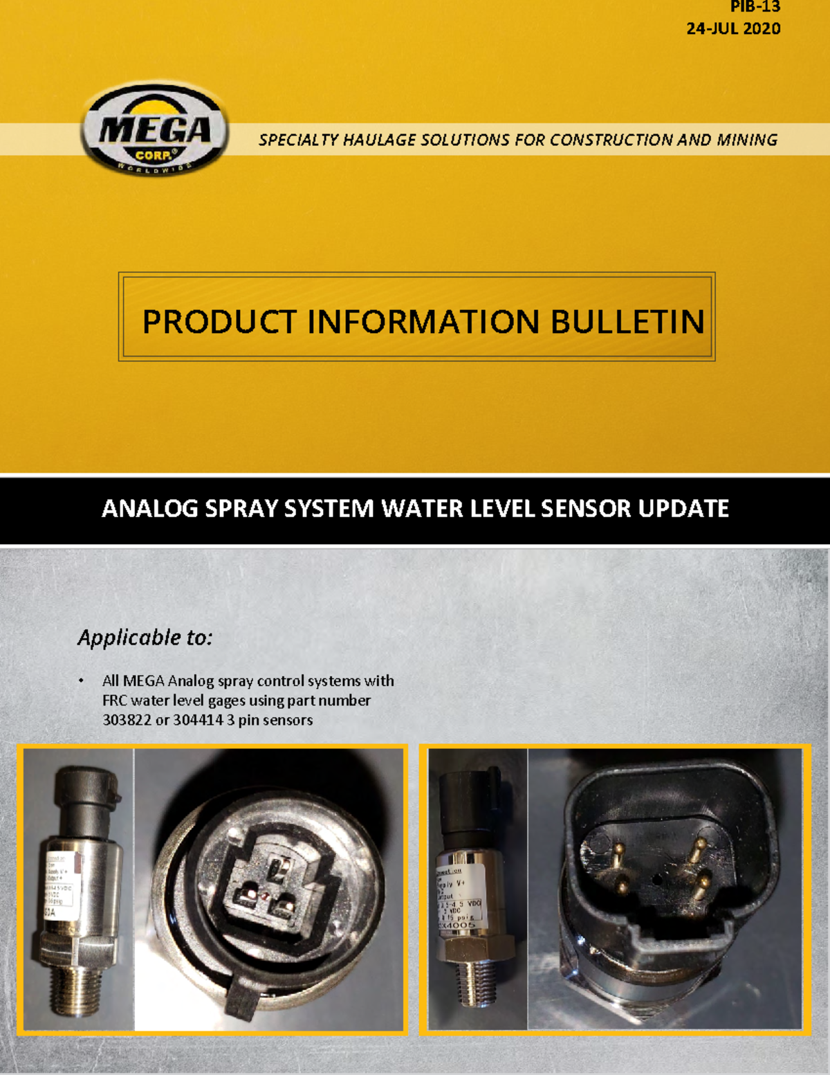 2020 PIB: Water Level Sensor Update for MEGA Analog Systems - Studocu