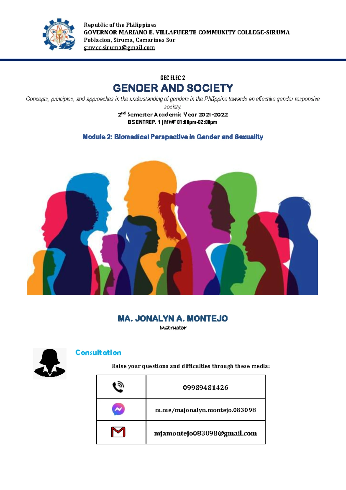 Gender and Society Module 1 (BS Entrep) - Republic of the Philippines ...