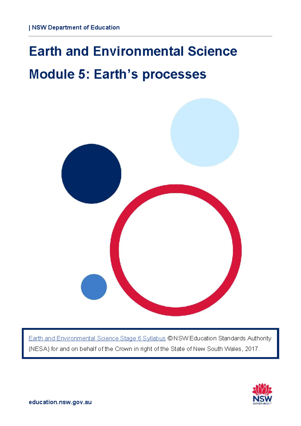 Earth and Environmental Science Stage 6: Module 5 Processes Overview ...