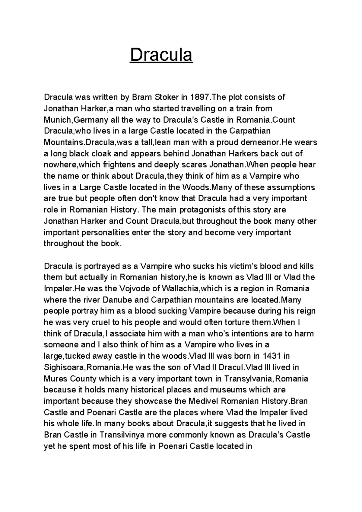 Dracula (ENG 101) - Summary and Analysis Notes - Studocu