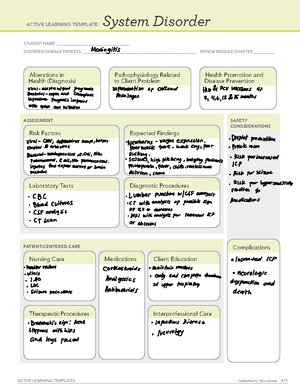 Schizophrenia System Disorder - ACTIVE LEARNING TEMPLATES THERAPEUTIC ...
