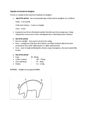 Animal Science 2 Introduction to Livestock and Poultry - According to ...