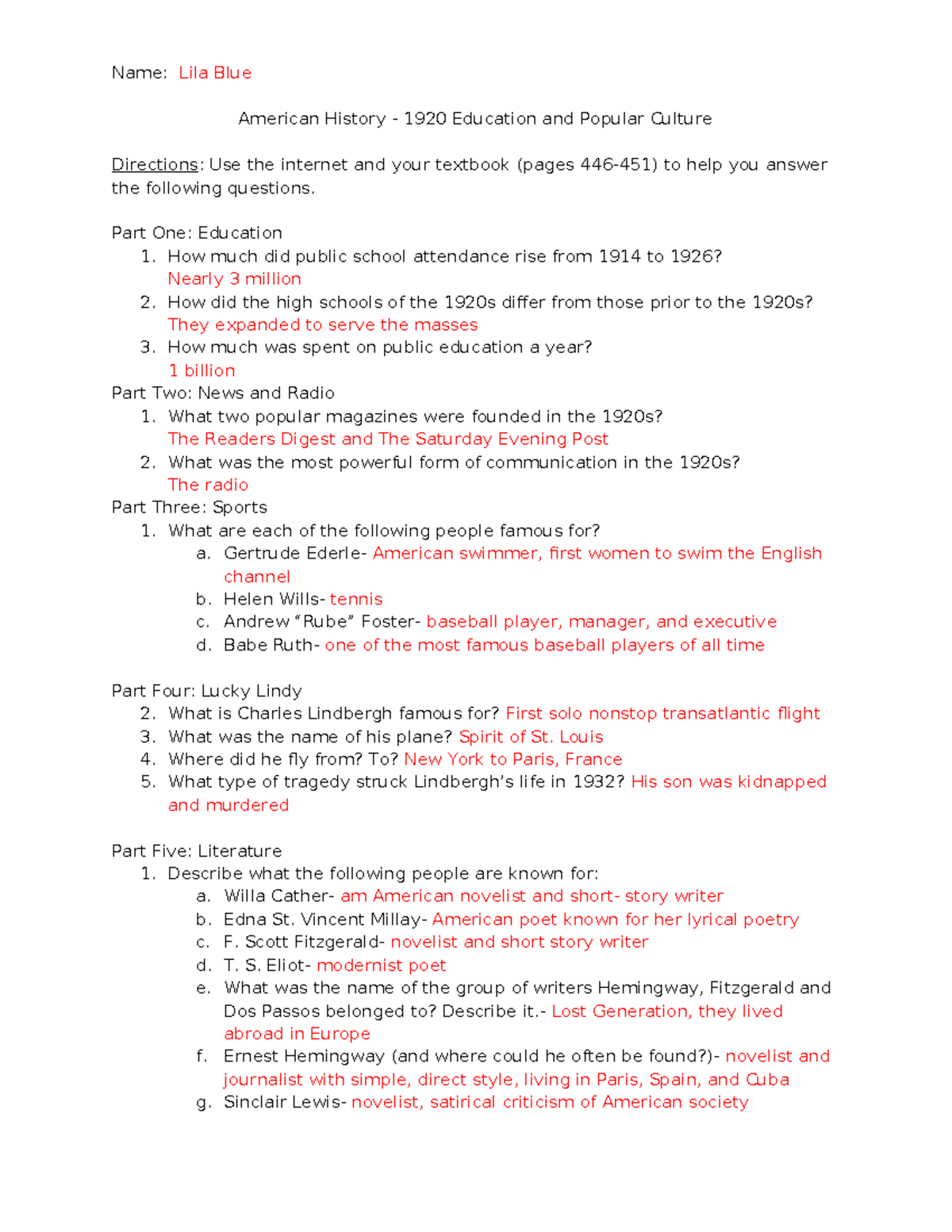 HIST 1920: Education and Popular Culture in the 1920s - Studocu