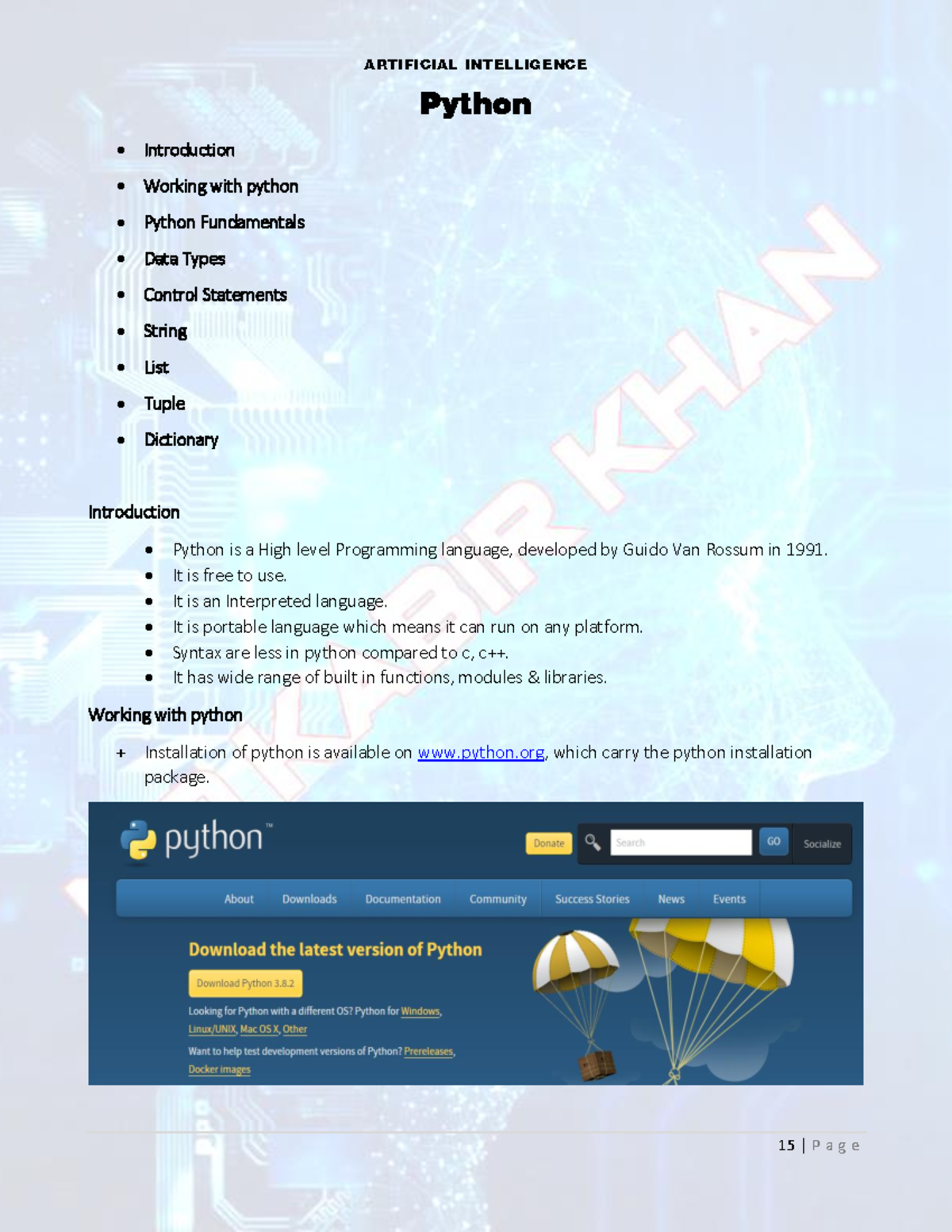 AI - Python Programming: Introduction to Working Modes - Studocu