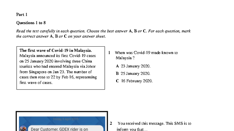 English - Reading Practice Set 2: Questions & Answers on Current Events ...