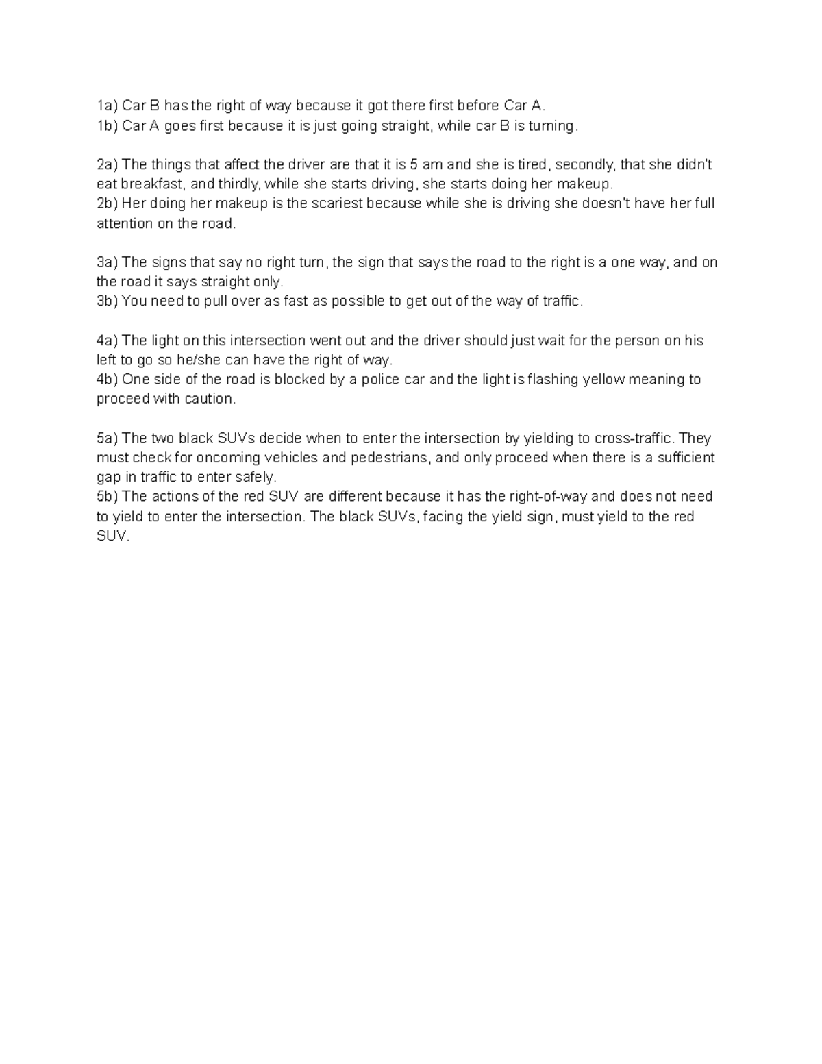 Traffic Right of Way Analysis - Case Study (Course Code: TRW101) - Studocu