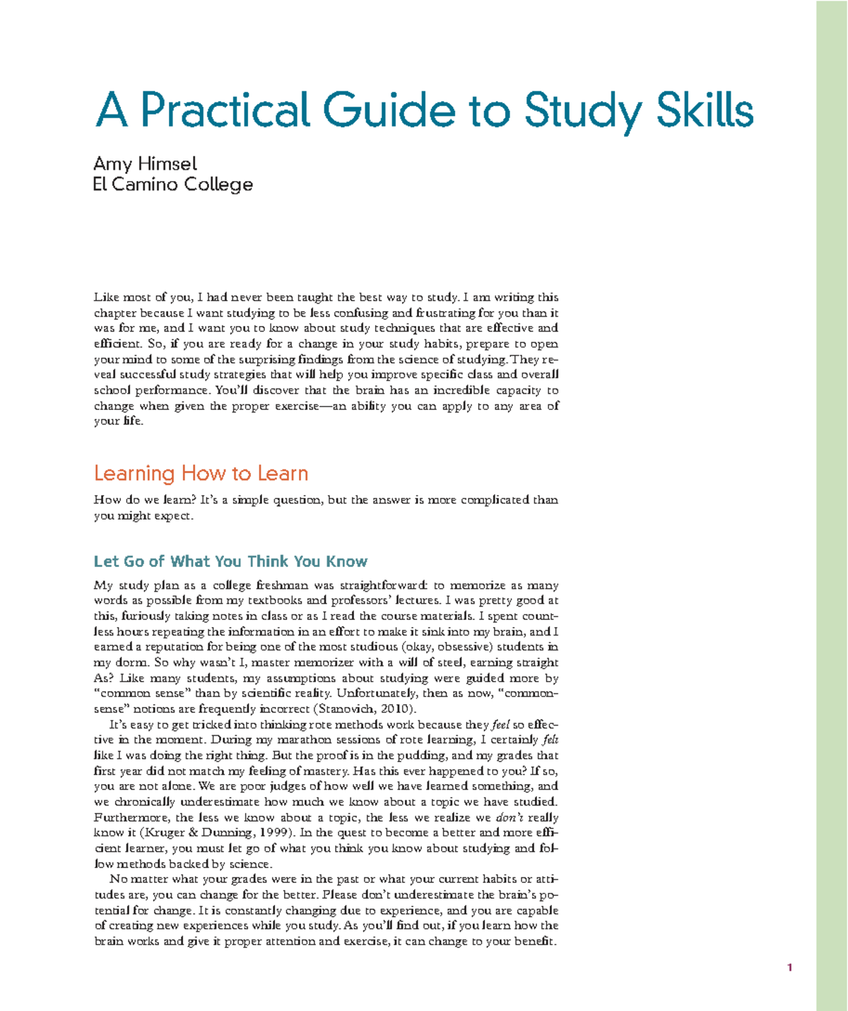 A Practical Guide to Study Skills (Course Code: ELC 101) - Studocu
