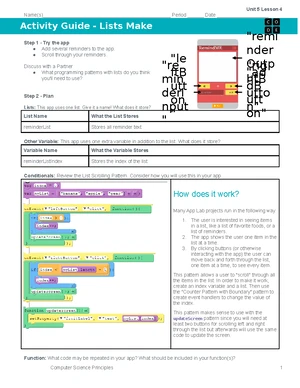 Activity Guide - Traversals Make - Unit 5 Lesson 12 - Unit 5 Lesson 12 Name(s)Nilesh and - Studocu