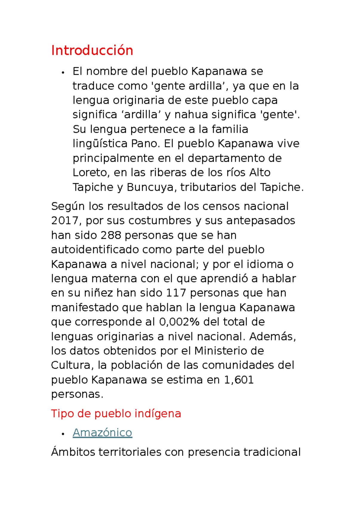 Kapanawa: Historia, Cultura y Lengua del Pueblo Indígena Amazónico ...