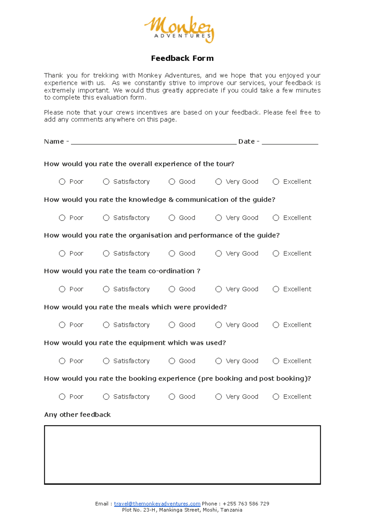 Modern Travel Agency Feedback Form Template - Feedback Form Thank you ...