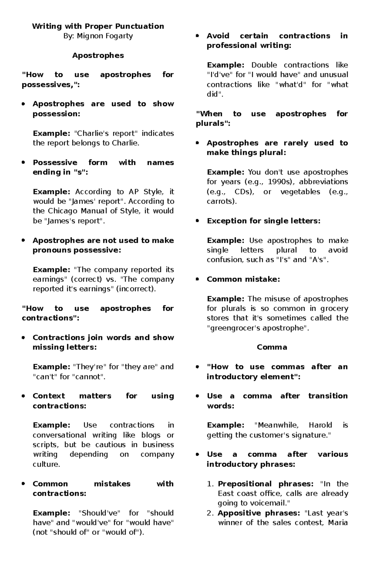 09. Writing with Proper Punctuation: A Guide to Apostrophes and Commas ...