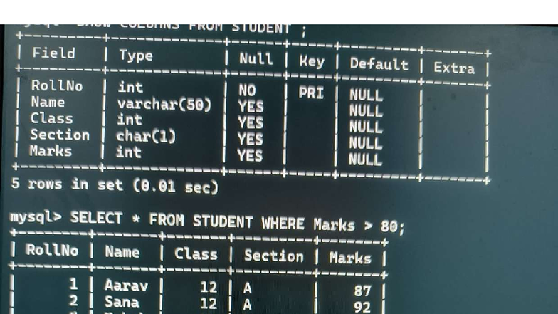 Database Queries and Results for Course 1000042748 - Studocu