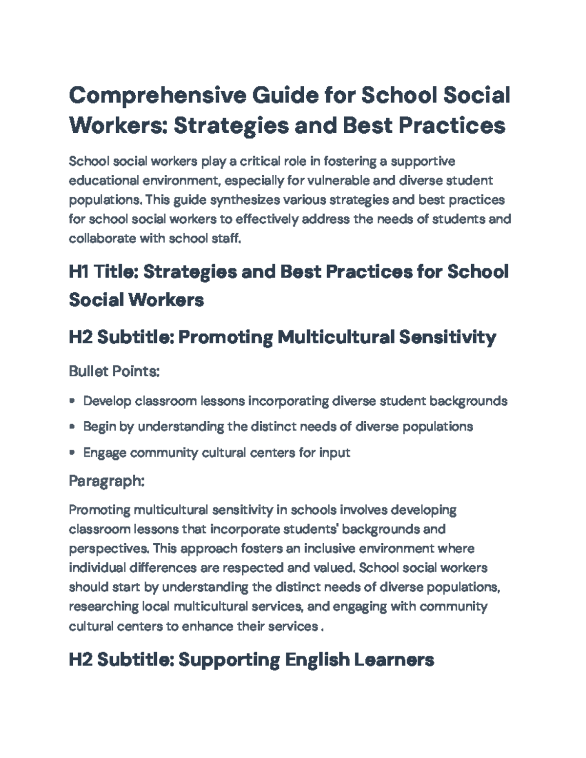 Strategies and Best Practices for School Social Workers (SW 101 ...