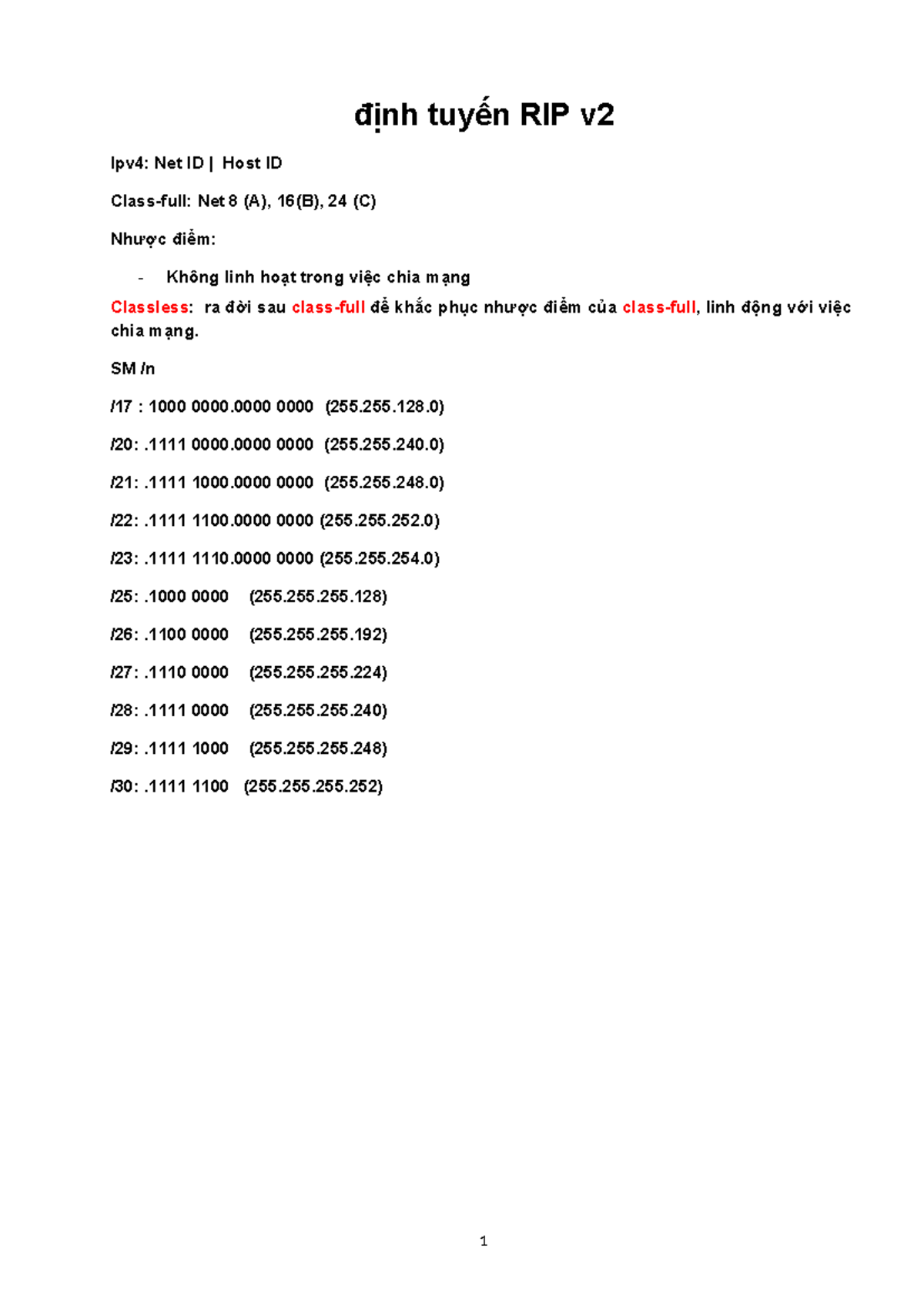 Định Tuyến RIP v2 và Cấu Hình Mạng: Bài Tập 1 (Mã: 1.dinh tuyen dong) - Studocu