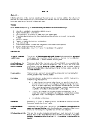 Reviewer PFRS 7 Financial Instruments - PFRS 7 Financial Instruments ...