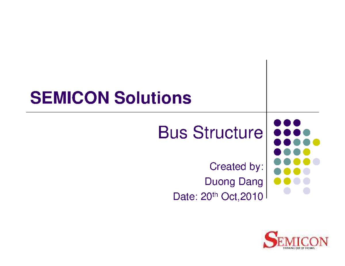 Buses Lecture Notes: SEMICON Solutions Bus Structure - Studocu