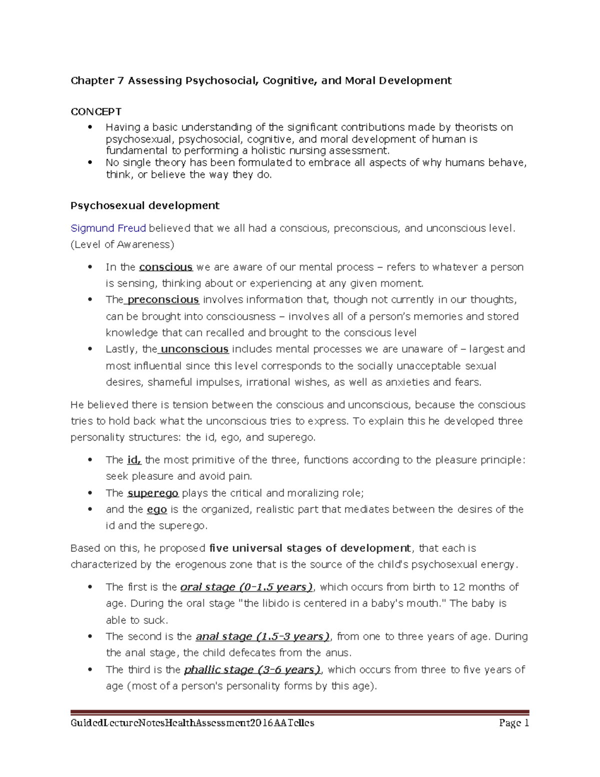 Chapter 7: Assessing Psychosocial, Cognitive & Moral Development in ...