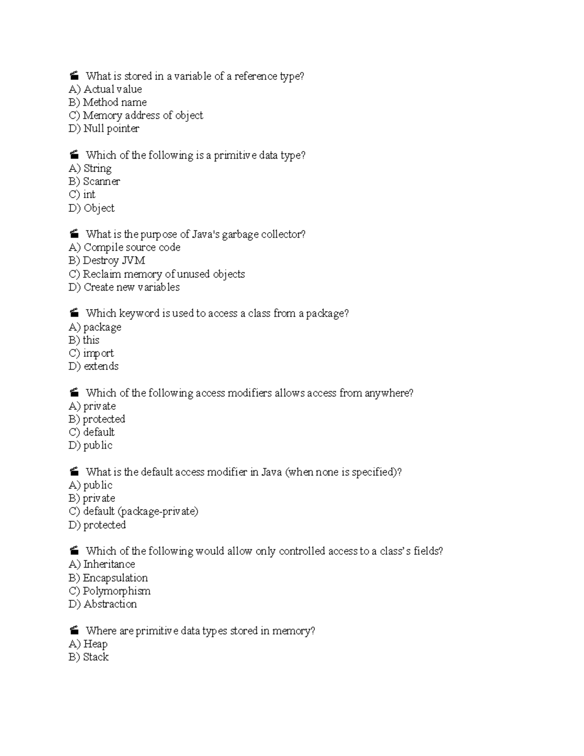 Comp Quiz 4 - Understanding Java Reference Types and Memory - Studocu