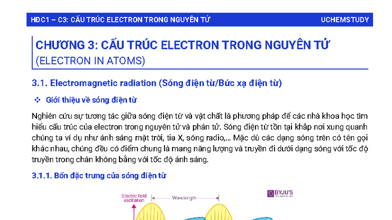UNIT 3 Electron IN ATOM - HĐC 1 – C 3 : CẤU TRÚC ELECTRON TRONG NGUYÊN ...