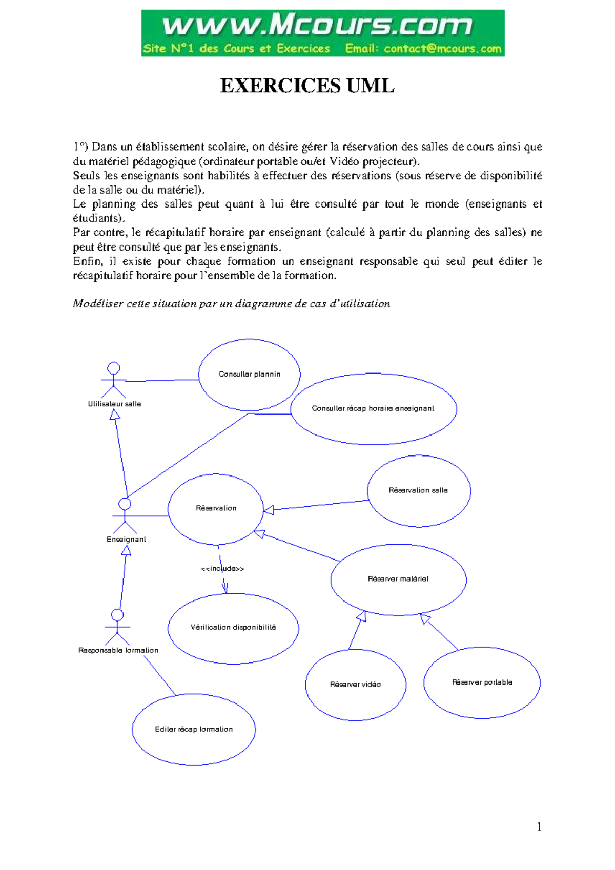 Exercices UML - Modélisation des Systèmes Scolaires et Commerciaux - Studocu