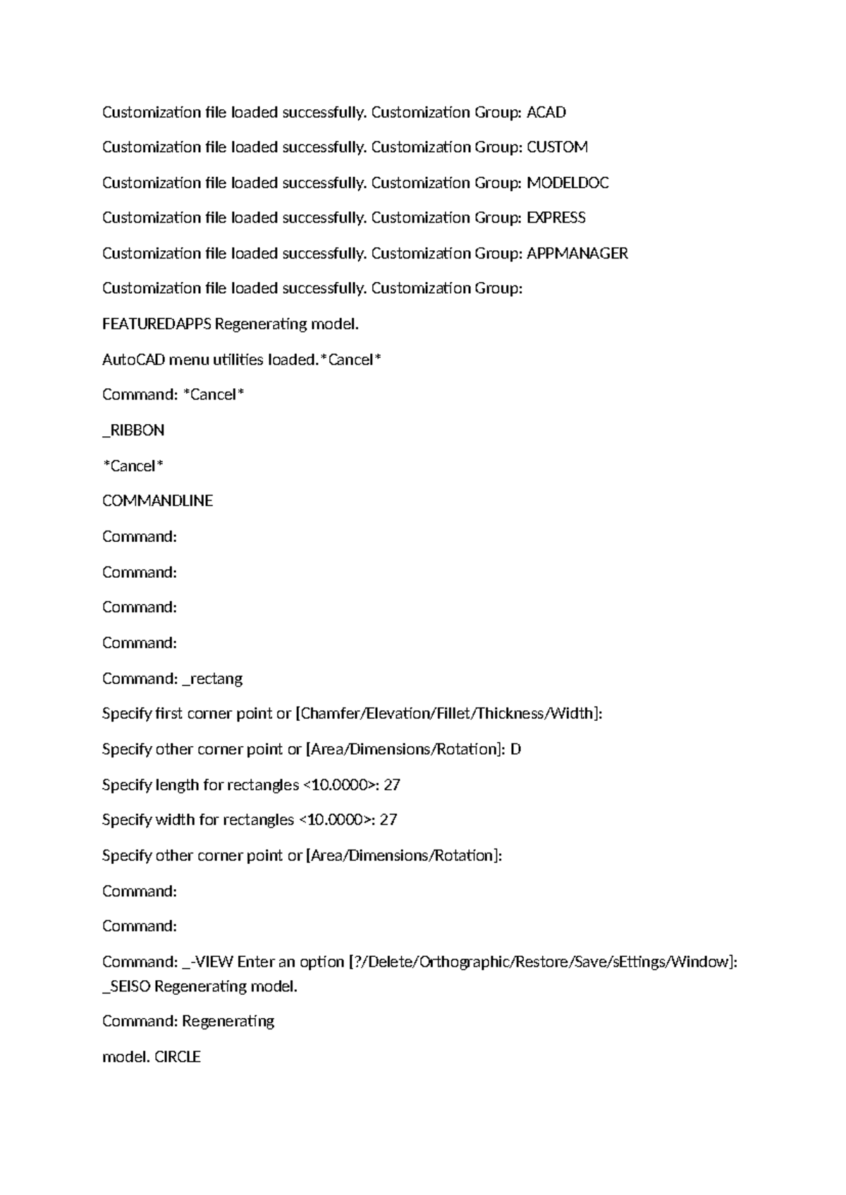 AutoCAD Commands Overview: Customization & Model Regeneration - Studocu