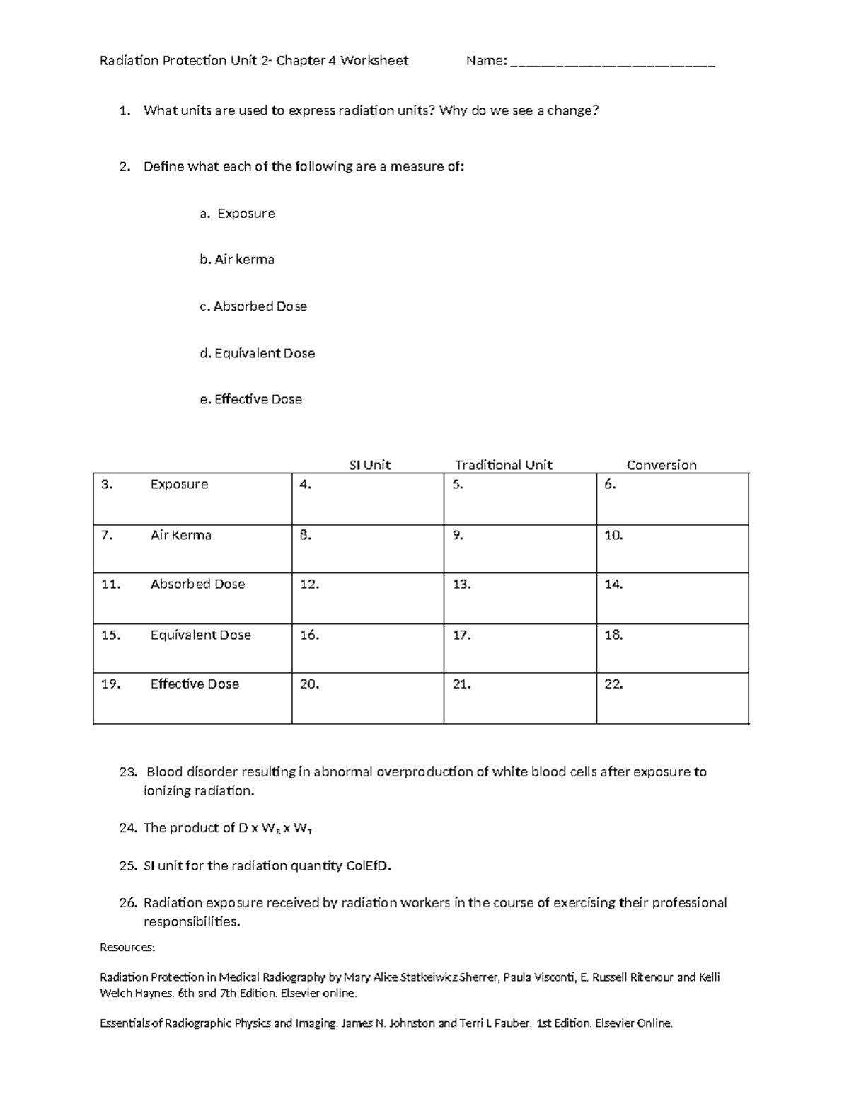 Unit 2 worksheet chapter 4 - 1. What units are used to express ...