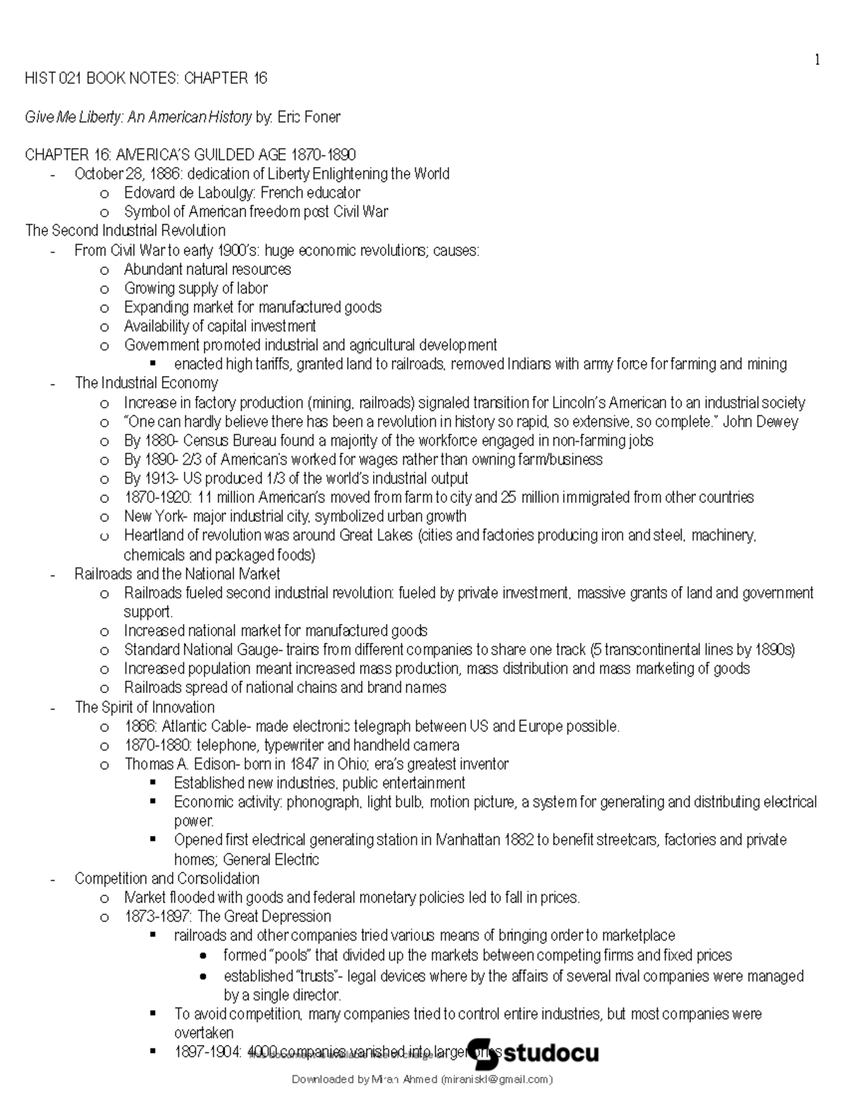 Chapter 16 give me liberty - 6 HIST 021 BOOK NOTES: CHAPTER 16 Give Me ...