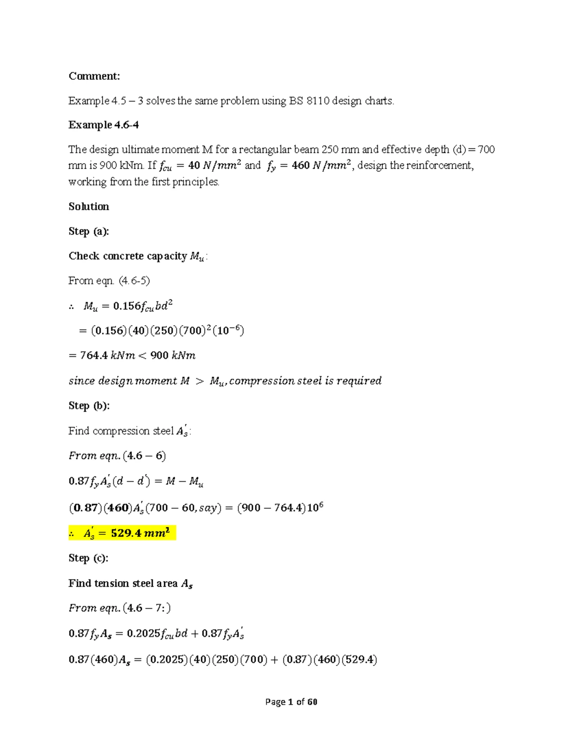 Steel area design tables - Table A1: Areas of groups of reinforcement ...