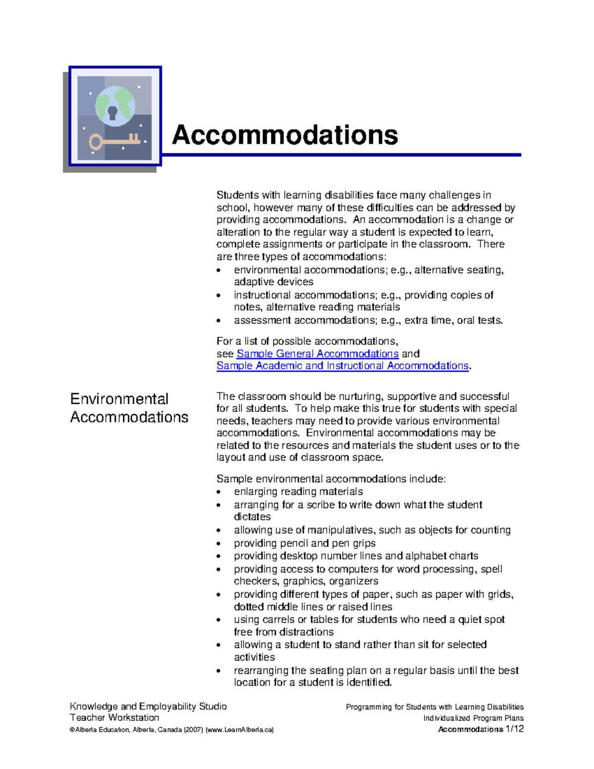 Accommodations for Students with Learning Disabilities: A Guide - Studocu