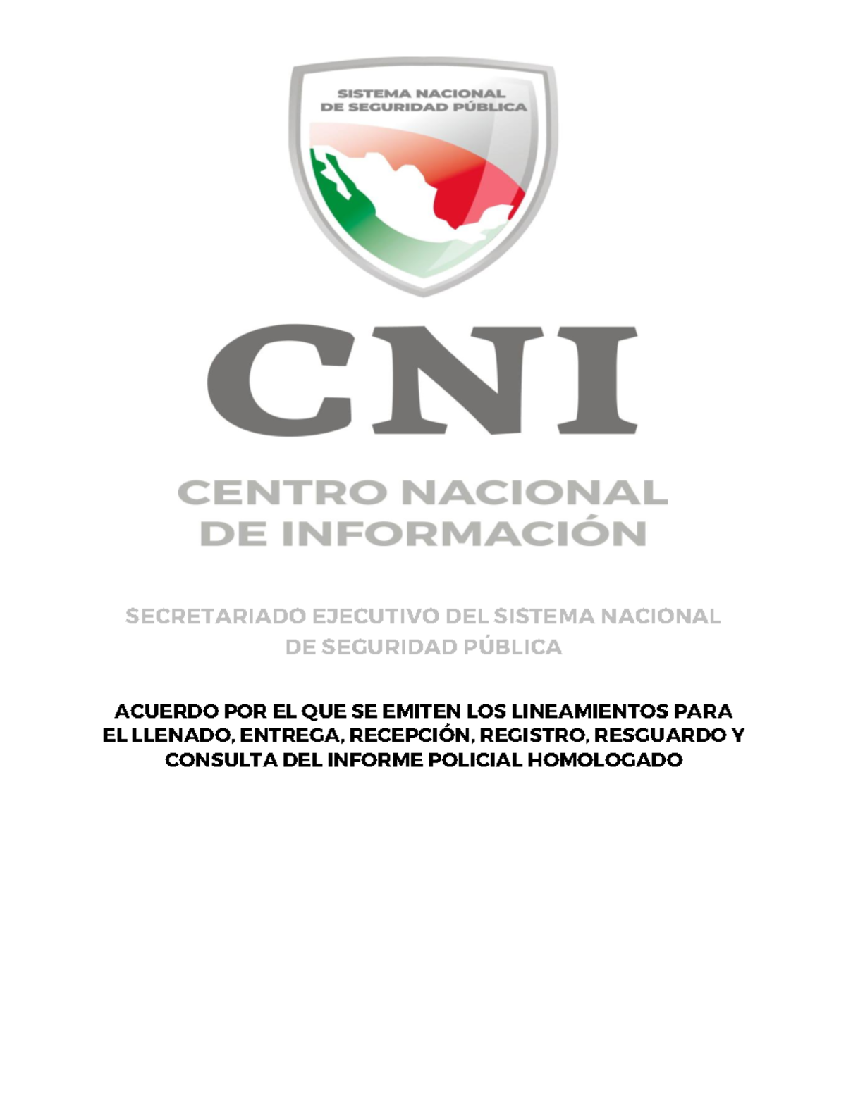 Lineamientos para el Informe Policial Homologado IPH: Proceso y ...