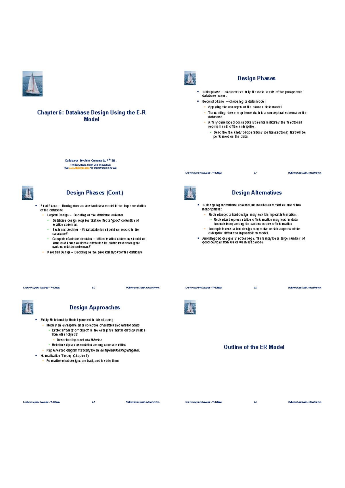 Chapter 6: Database Design Concepts - Korth & Sudarshan - Studocu