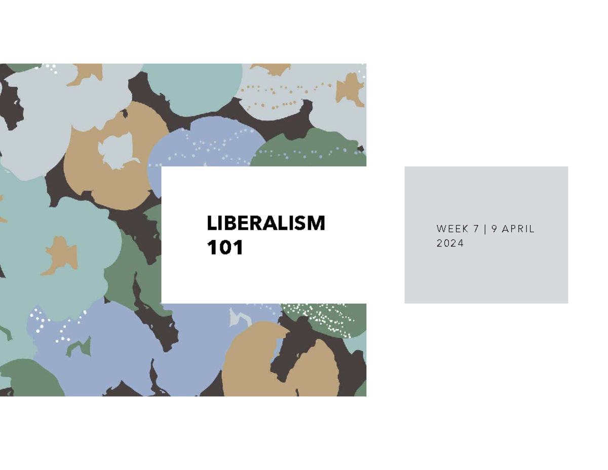 Liberalism Overview: Classical vs Modern - POL1004F Week 7 Notes ...