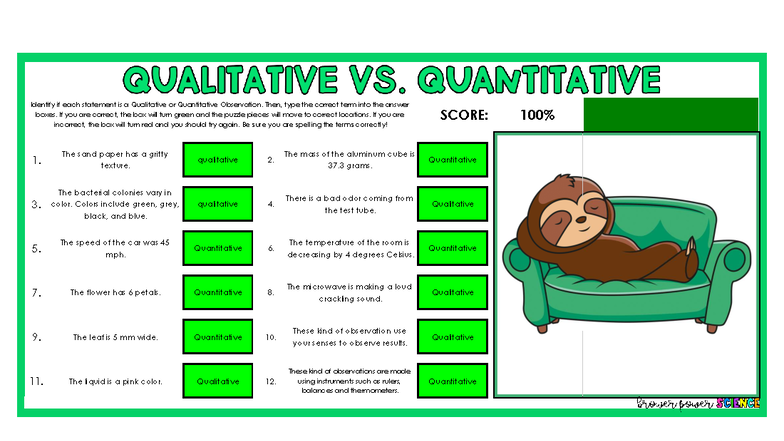 Qualitative Vs. Quantitative Observations - Sheet 1 - Studocu