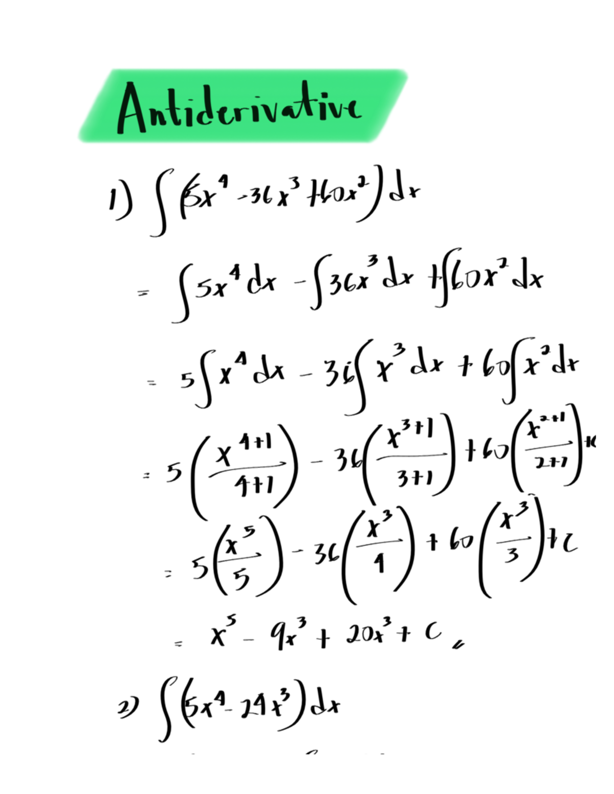 Antiderivative Notes - Calculus (Final Exam Review) - Studocu