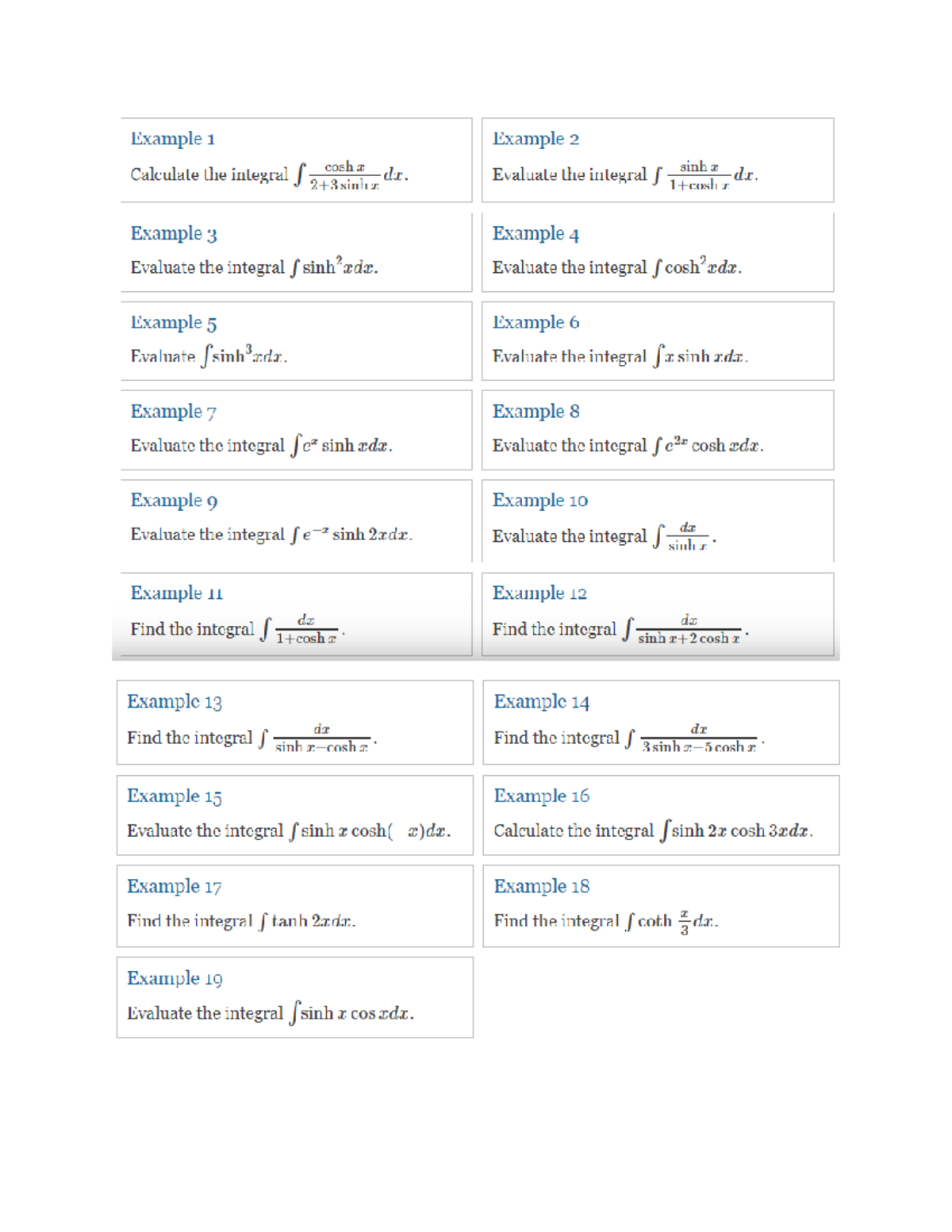 Tutorial on Hyperbolic Functions WITH Answers - Calculus II - Studocu