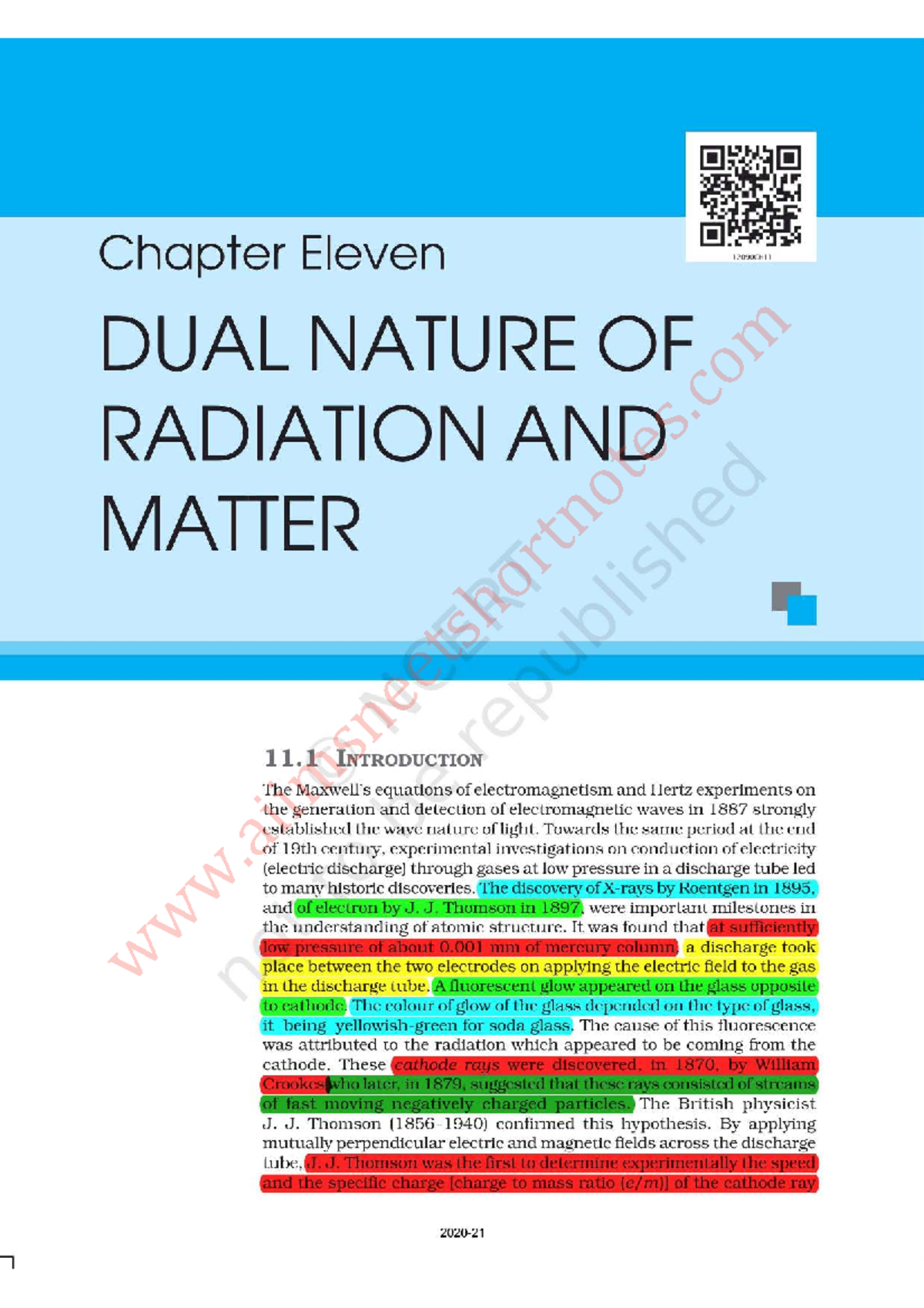 DUAL Nature of Radiation & Matter: NCERT Highlights 260103 - Studocu