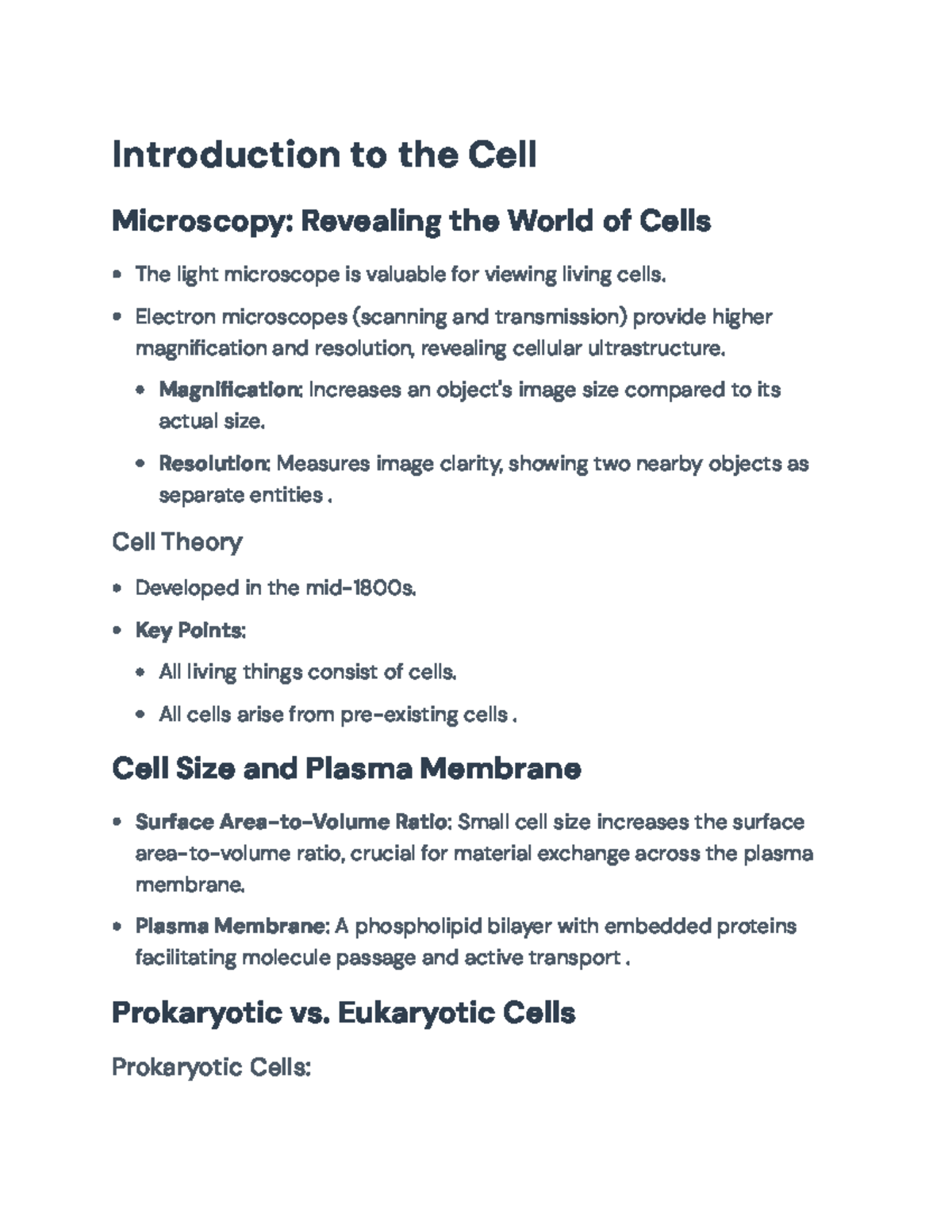 Biology 101: Notes on Cell Structure, Function & Microscopy Insights ...
