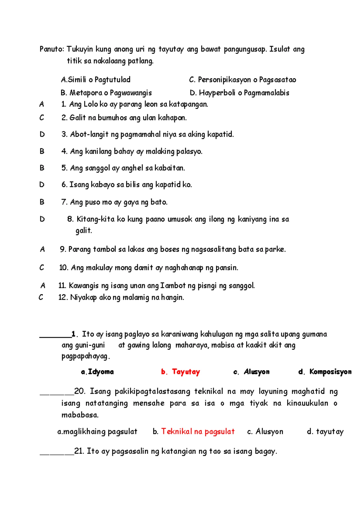 Kudlit, Gitling, at Tutuldok: Mga Gamit at Halimbawa sa Wika - Studocu