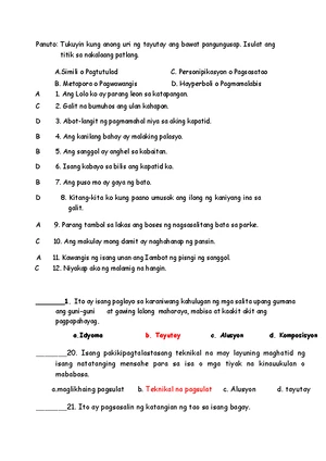 Kudlit, Gitling, at Tutuldok: Mga Gamit at Halimbawa sa Wika - Studocu