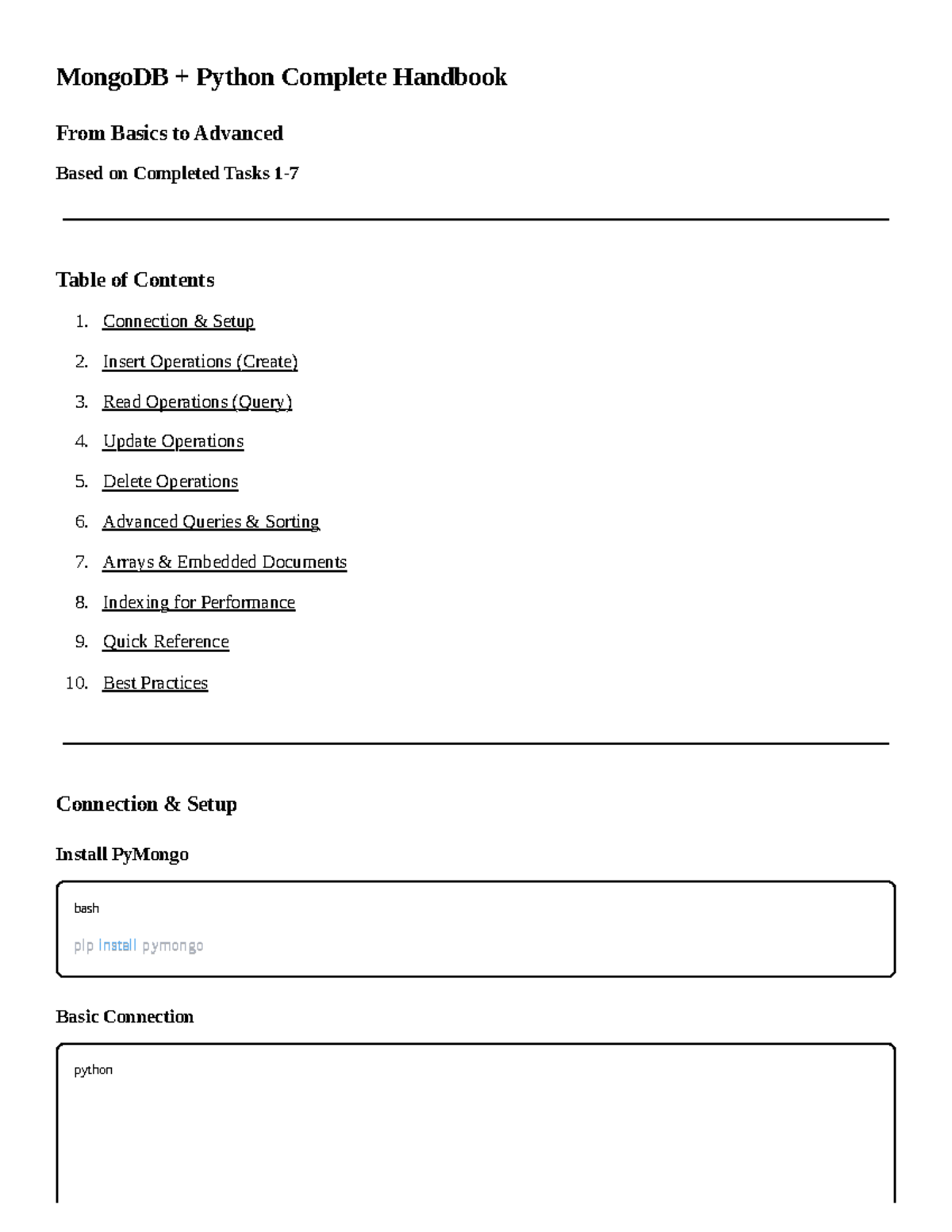 MongoDB + Python Complete Handbook: From Basics to Advanced - Studocu